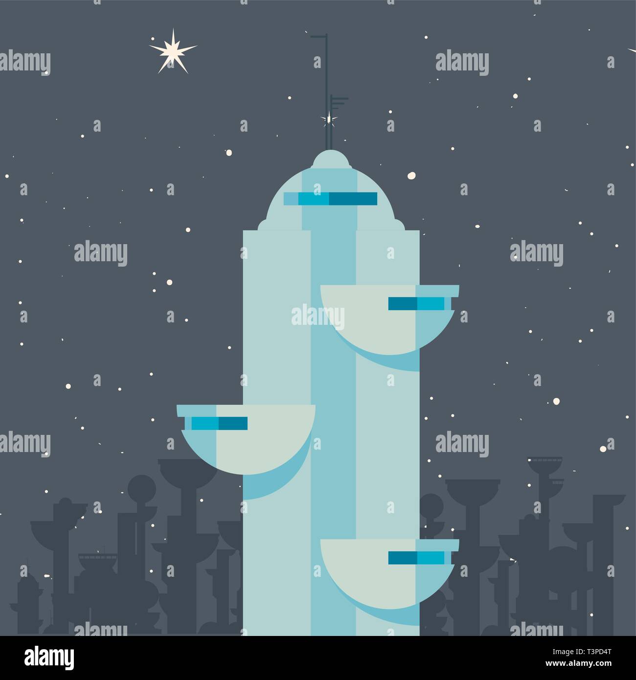 future building architecture city space vector illustration design ...