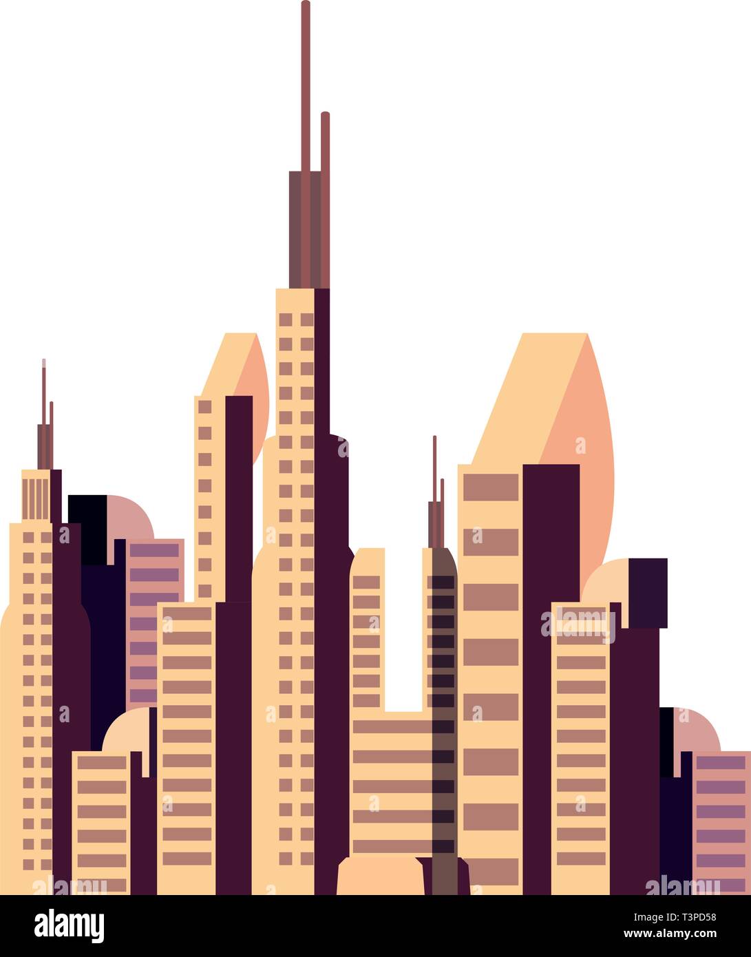 futuristic city building urban vector illustration design Stock Vector ...