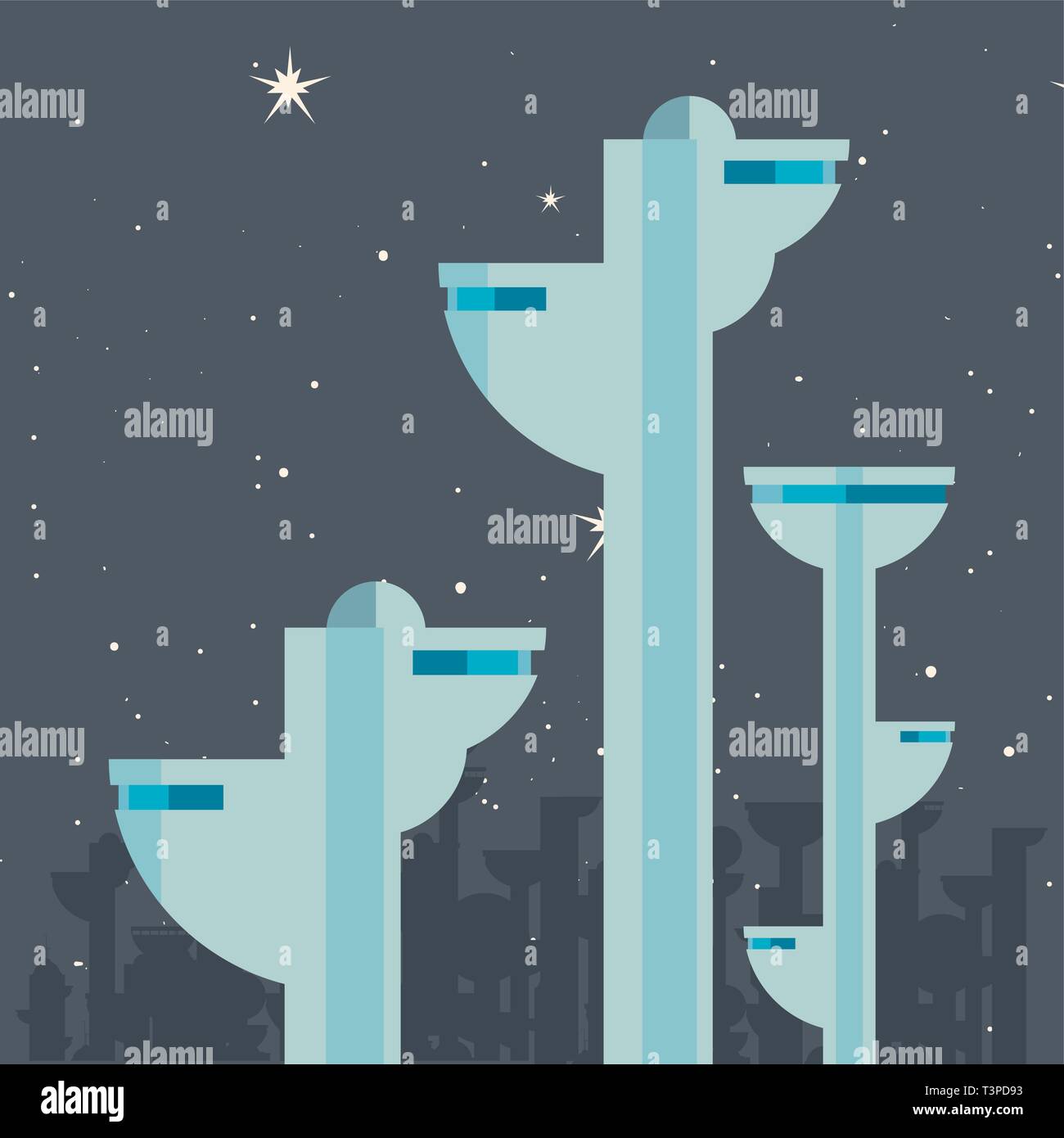 future building architecture city space vector illustration design ...