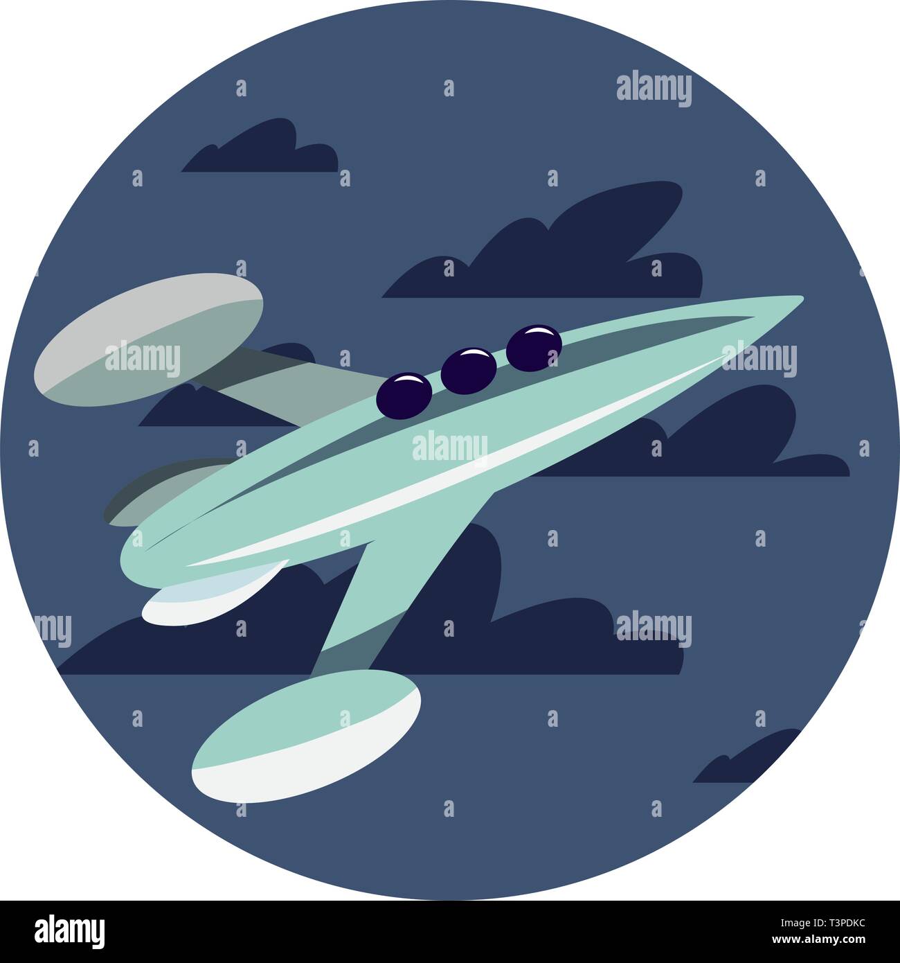 rocket spaceship flying in the sky vector illustration Stock Vector ...