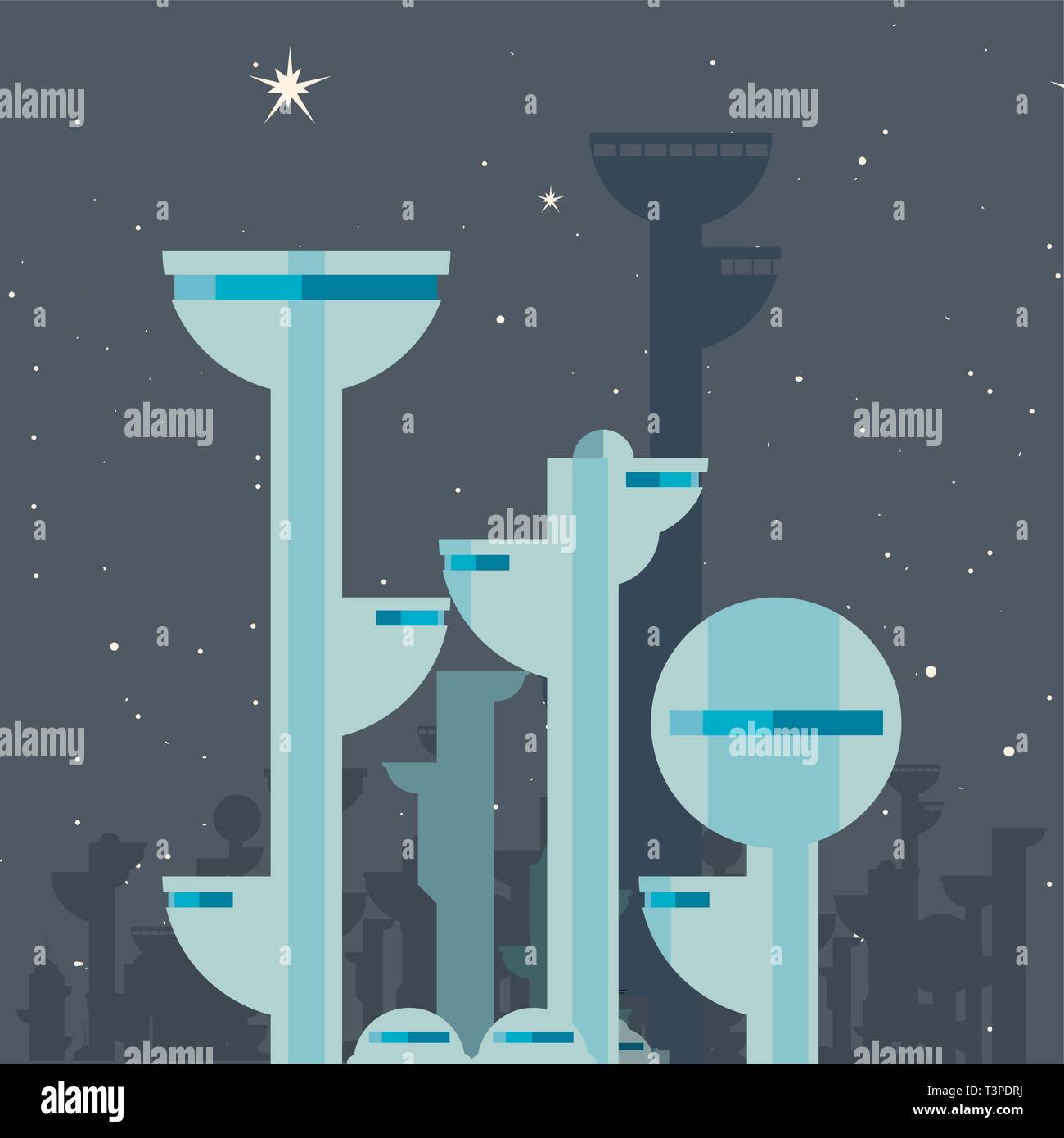 future building architecture city space vector illustration design ...