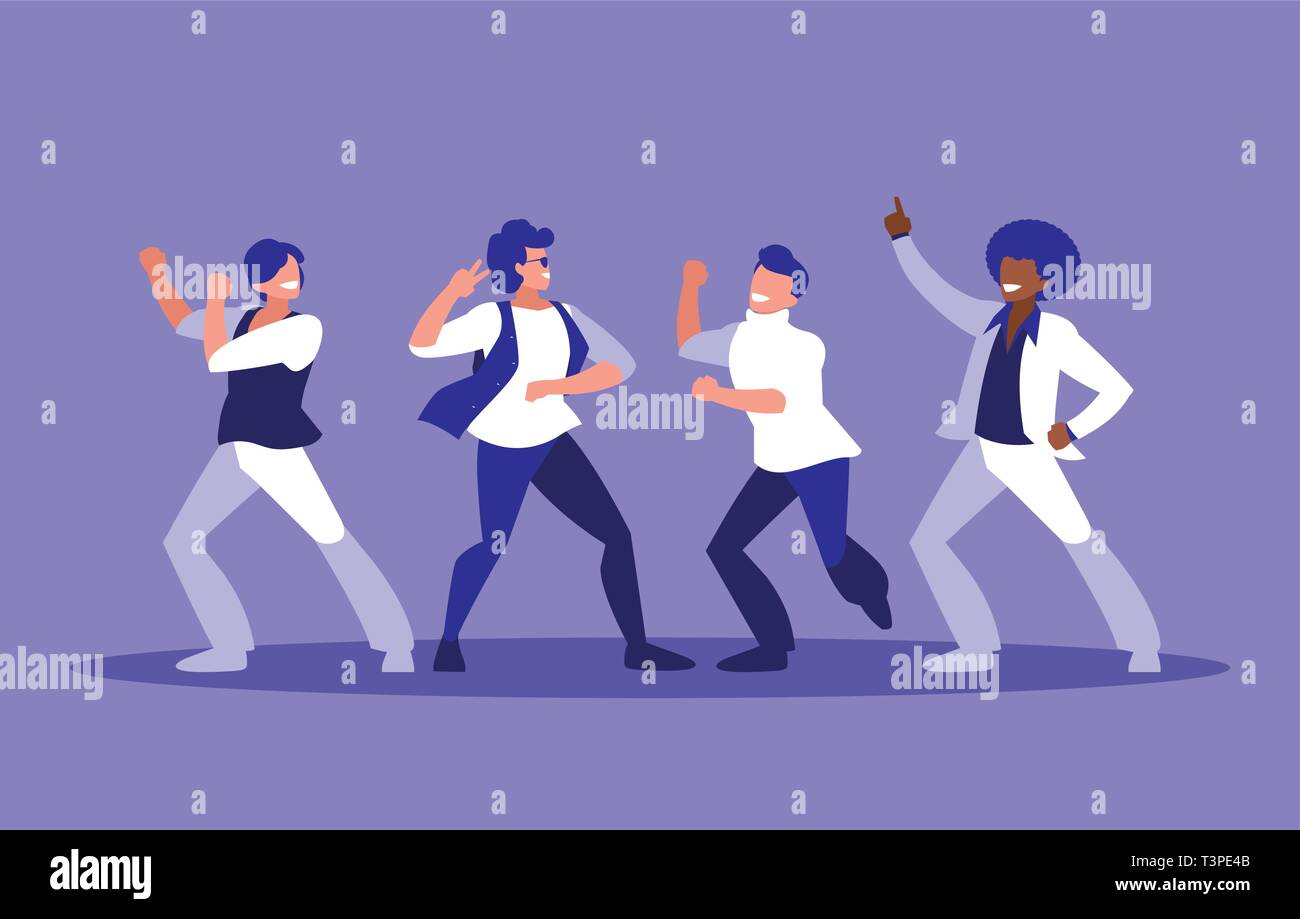 men dancing avatar character vector illustration design Stock Vector ...