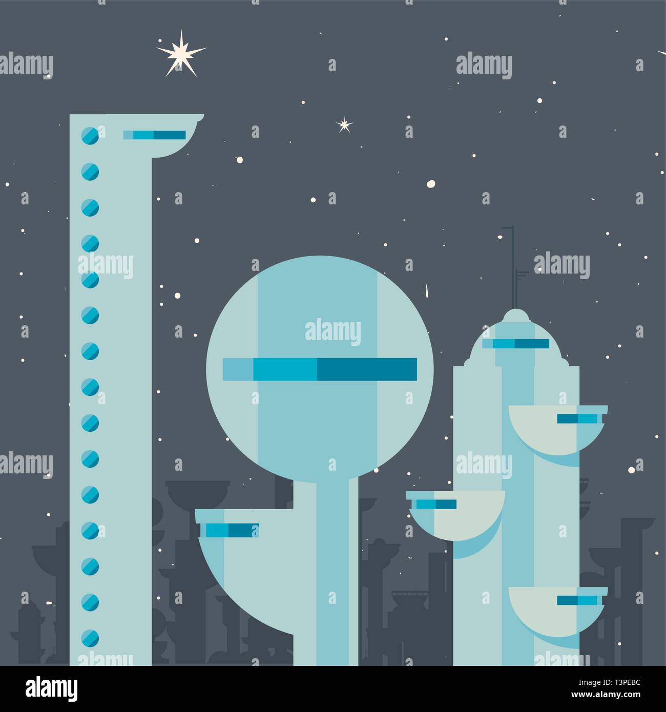 future building architecture city space vector illustration design ...