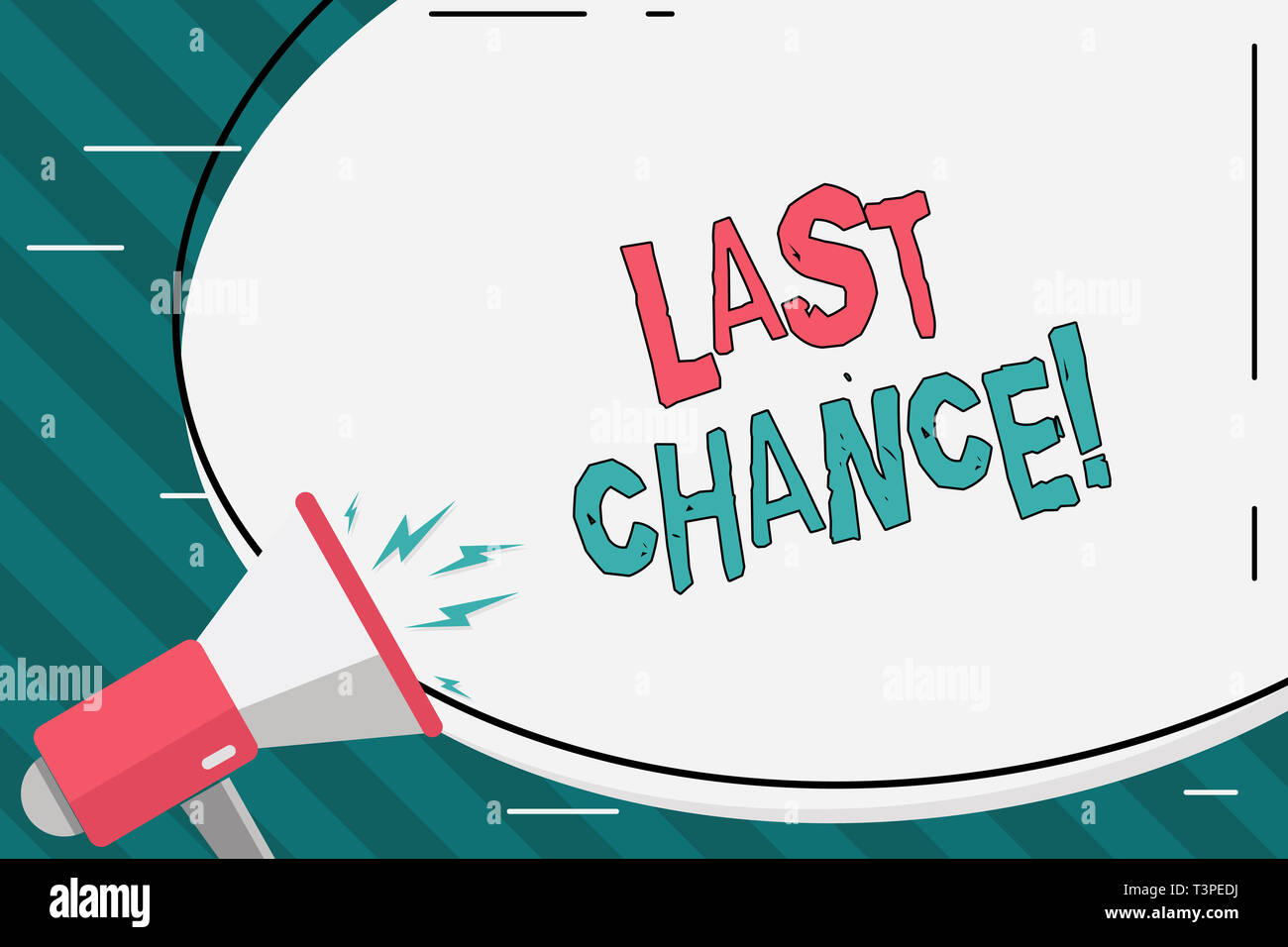 Writing note showing Last Chance. Business concept for final ...