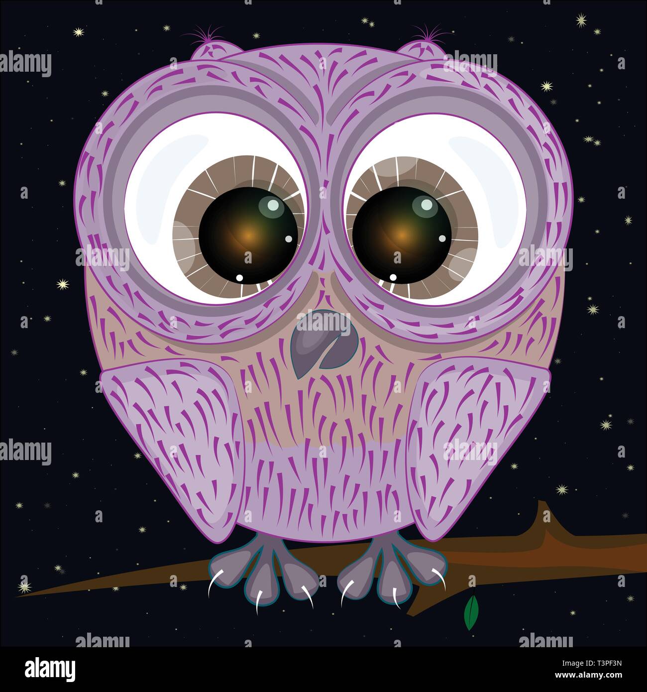 cartoon owl and stars. vector illustration Stock Vector Image & Art - Alamy