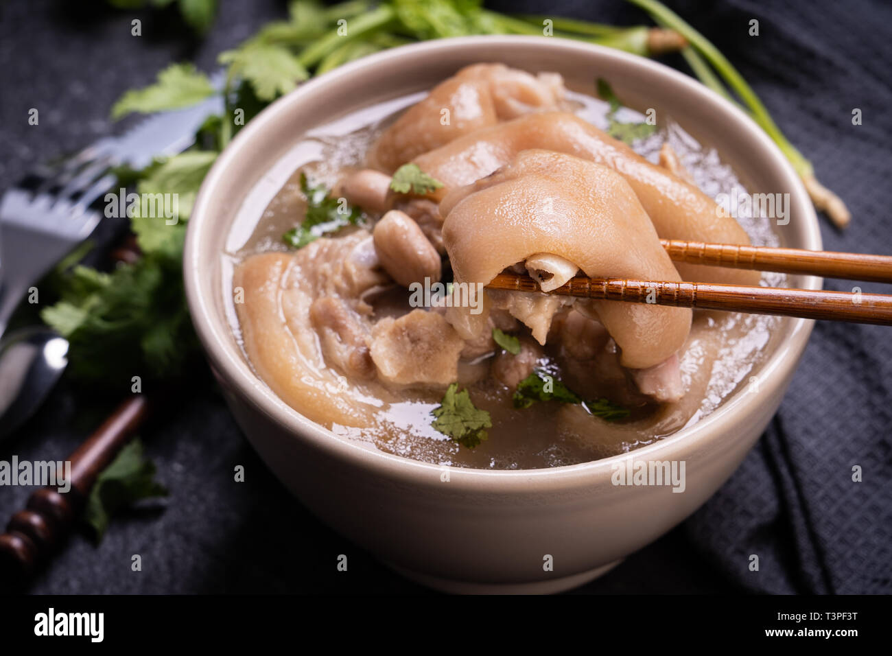 Top view, close up, copy space, Taiwan asian distinctive street food ...