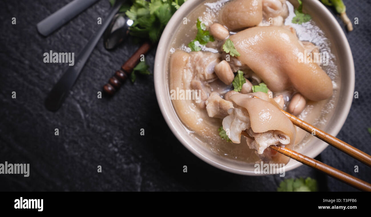 Top view, close up, copy space, Taiwan asian distinctive street food ...