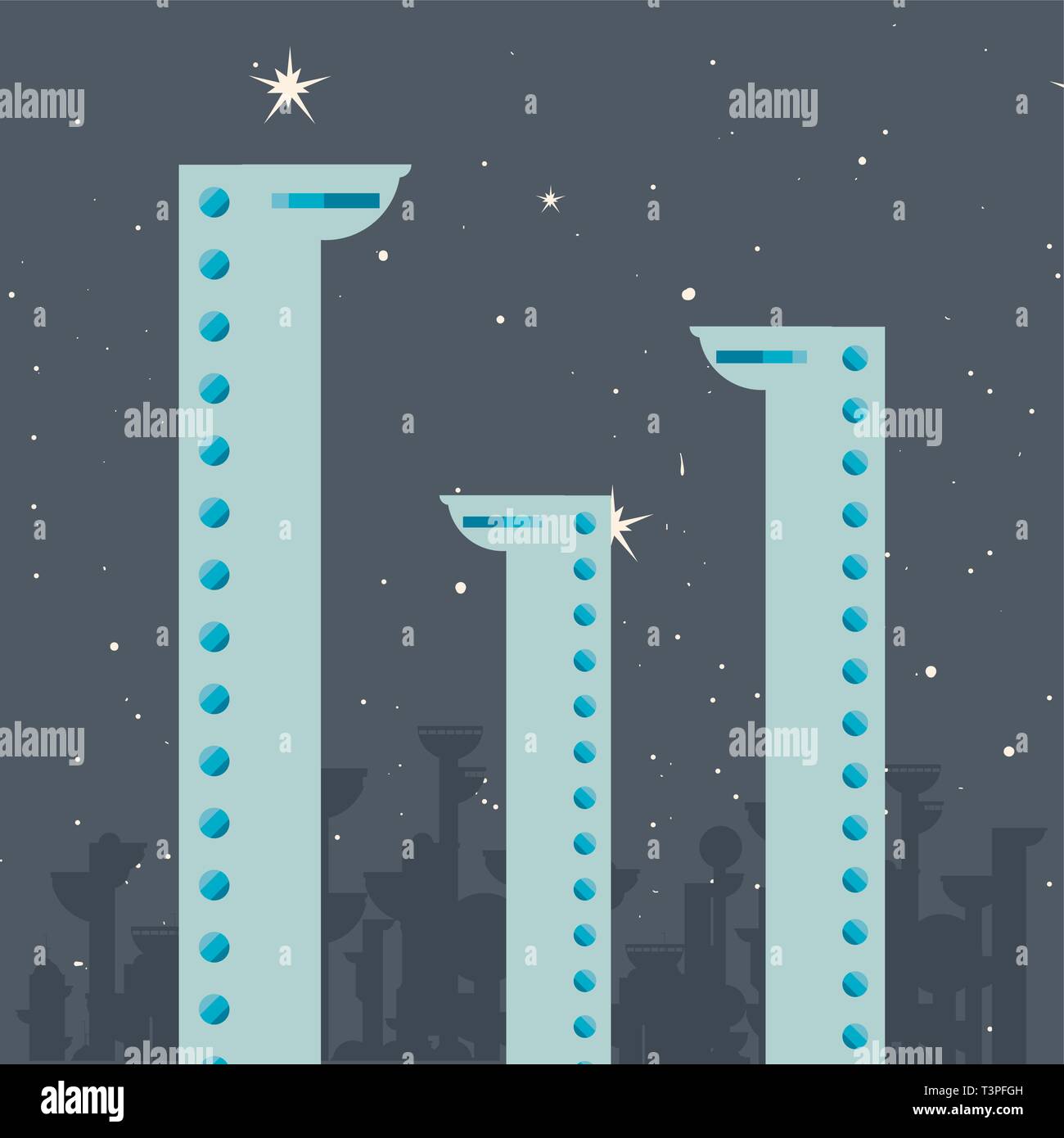 future building architecture city space vector illustration design ...