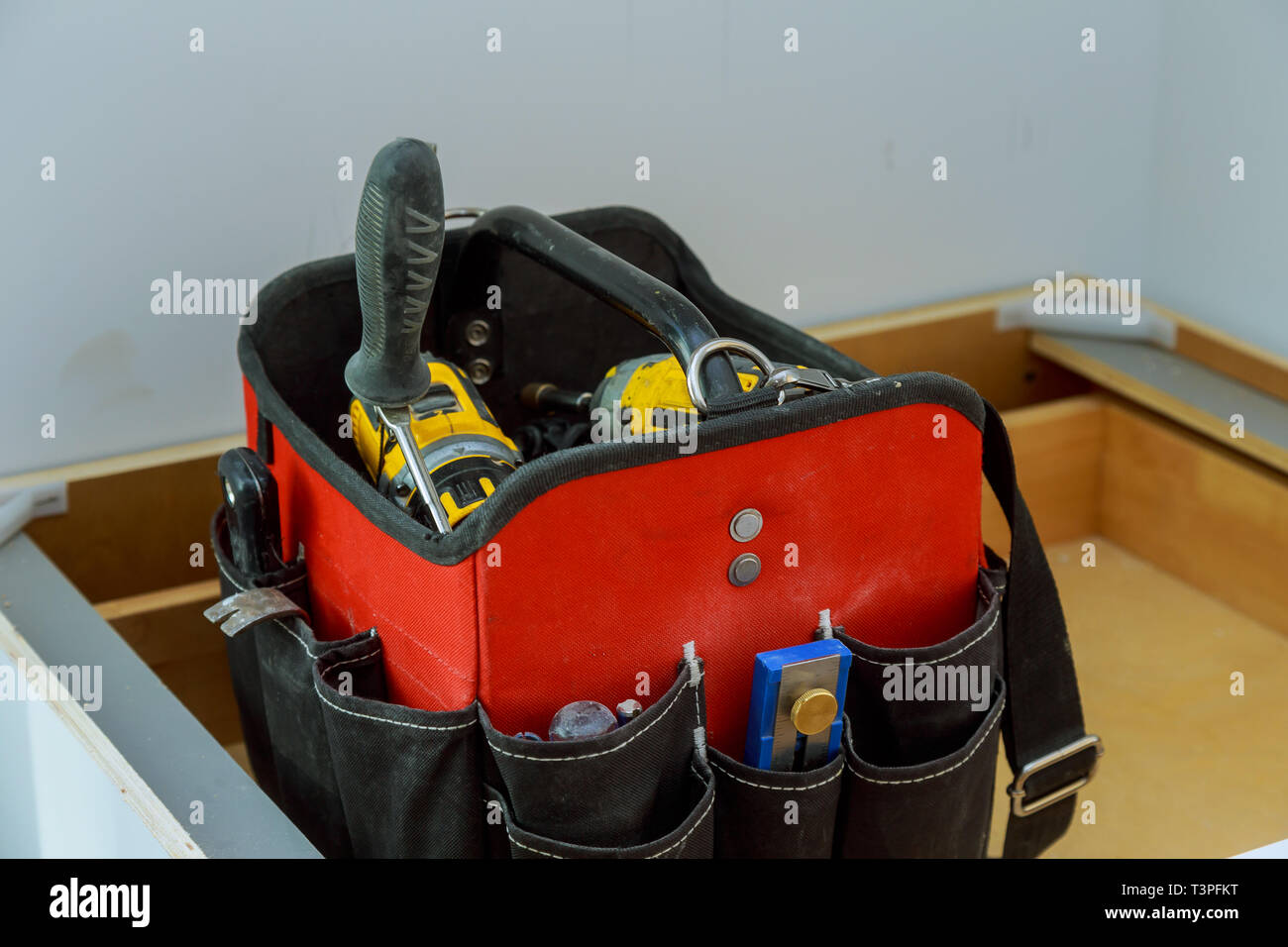 Hand tools built in tool bag in accessories Stock Photo - Alamy