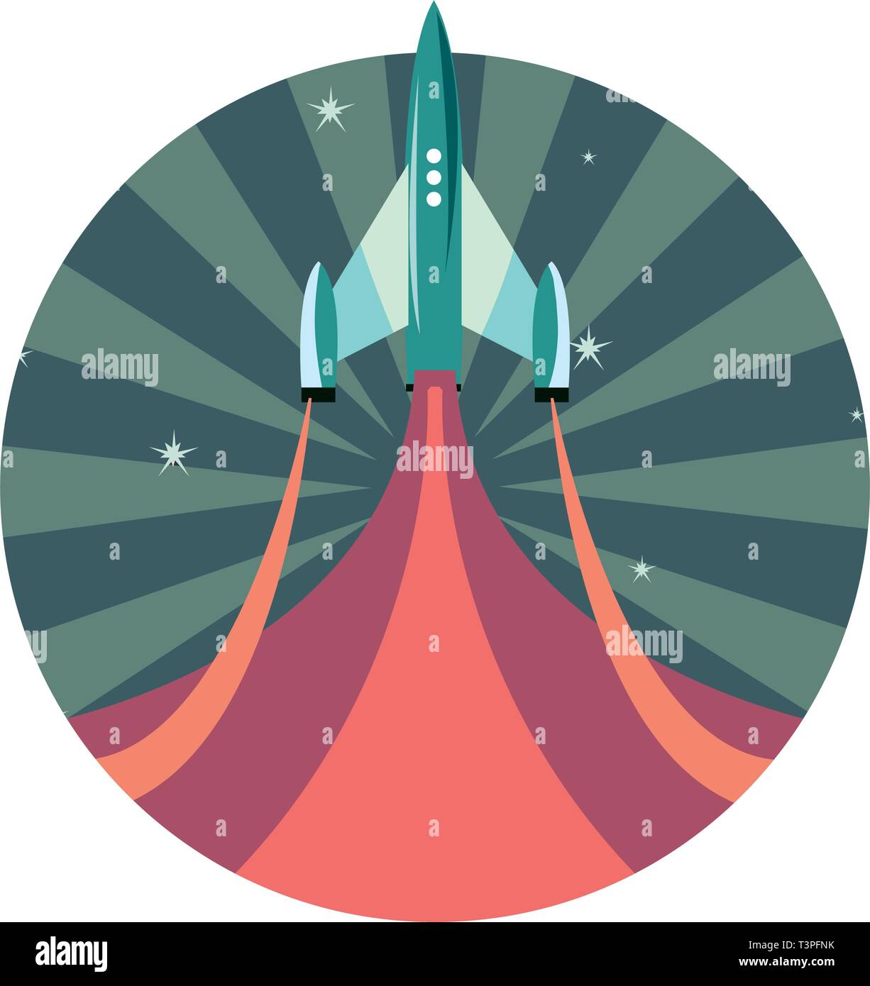 rocket spaceship galaxy stars cosmos vector illustration Stock Vector ...