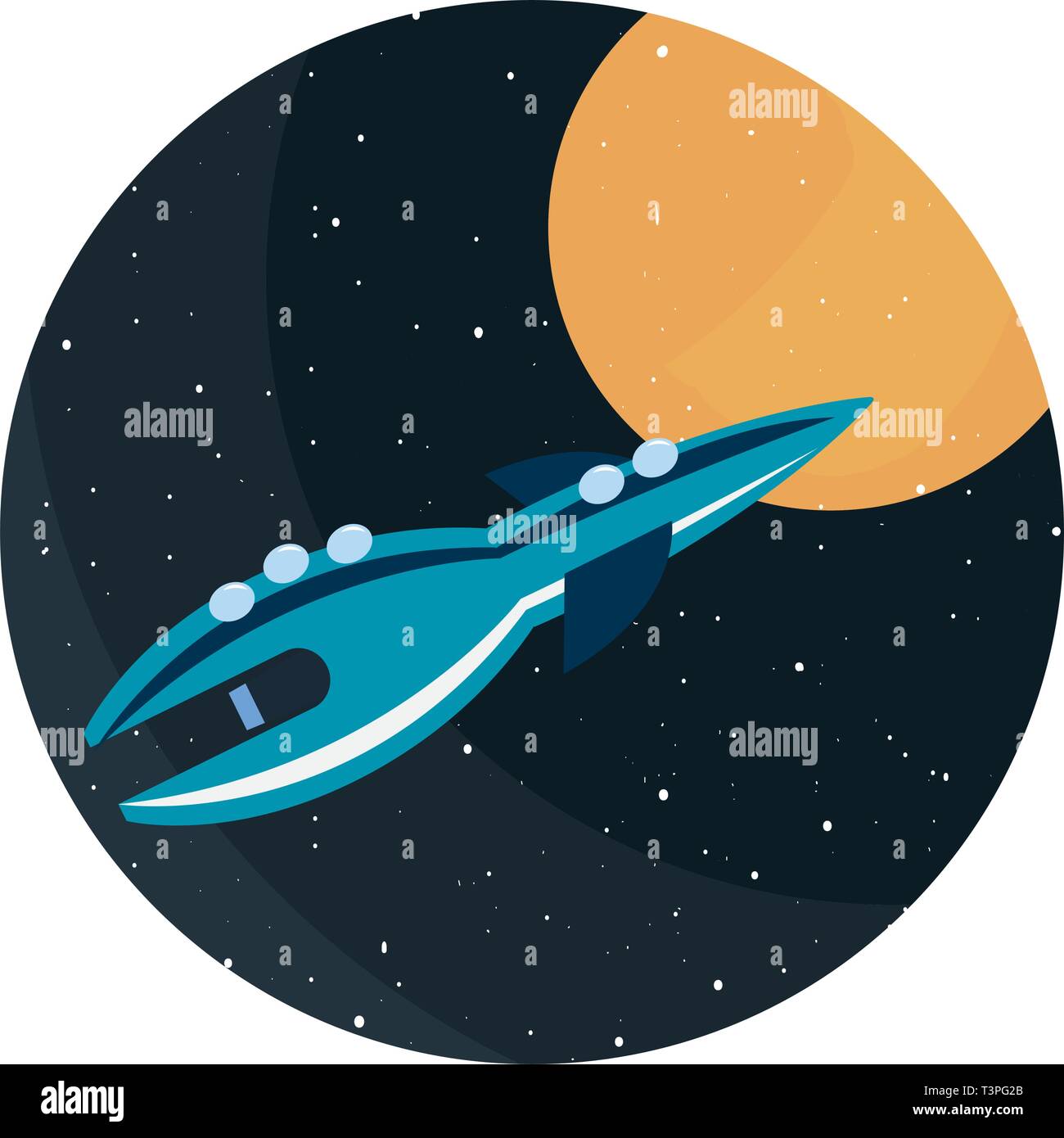 rocket planet space astronomy travel vector illustration Stock Vector ...