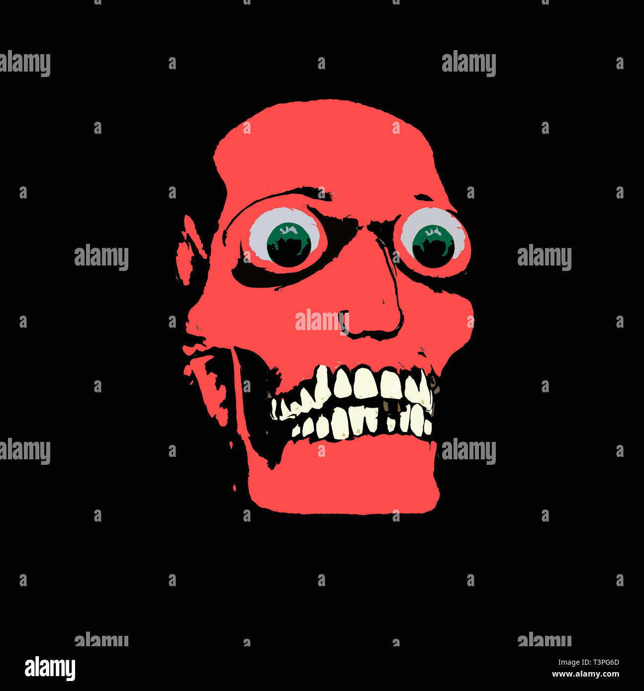 Skull with red eyes hi-res stock photography and images - Alamy