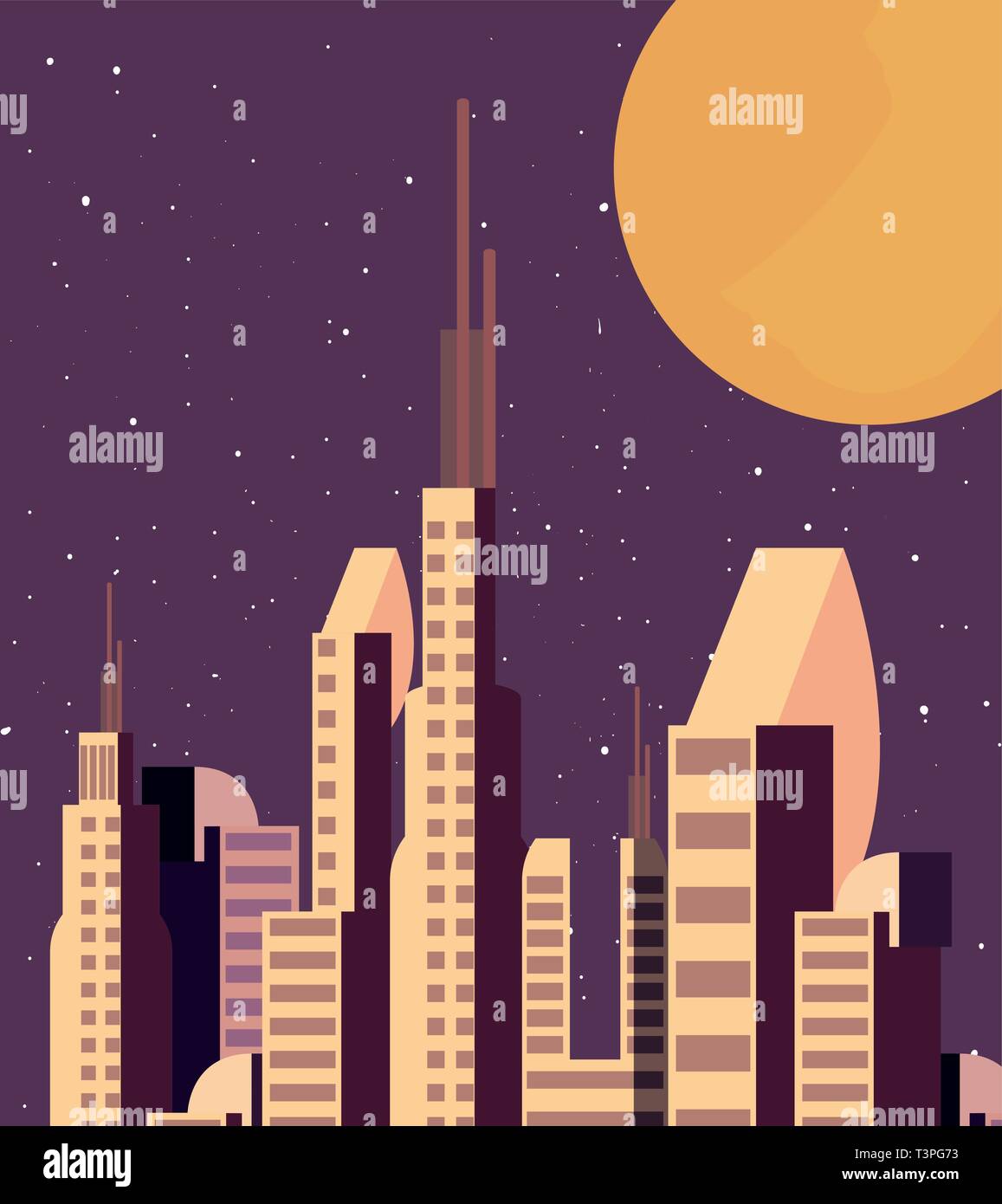 future buildings architecture planet city space vector illustration ...