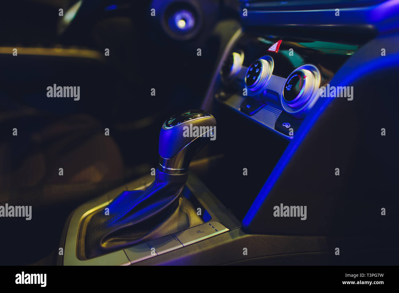 Selective focus six speed gear shift in truck car . Gear transmission ...