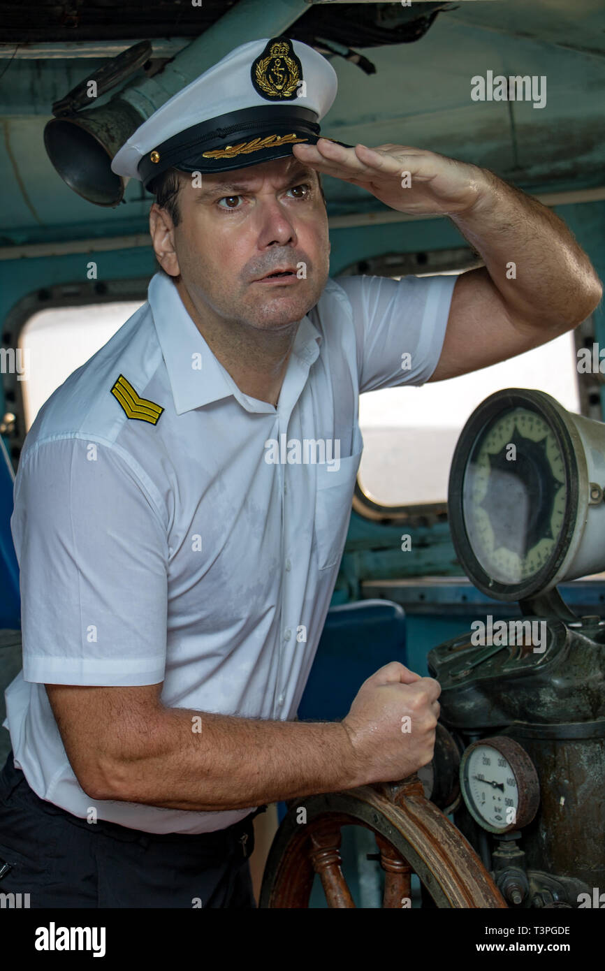 Helmsman sailor hi-res stock photography and images - Alamy