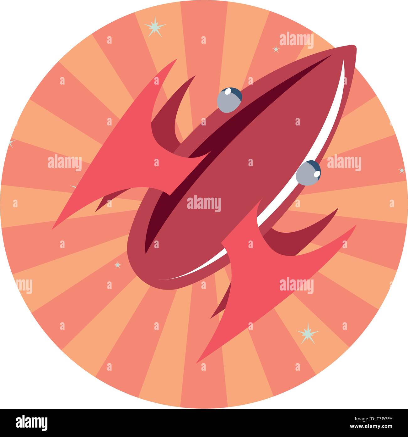 rocket spaceship galaxy stars cosmos vector illustration Stock Vector ...
