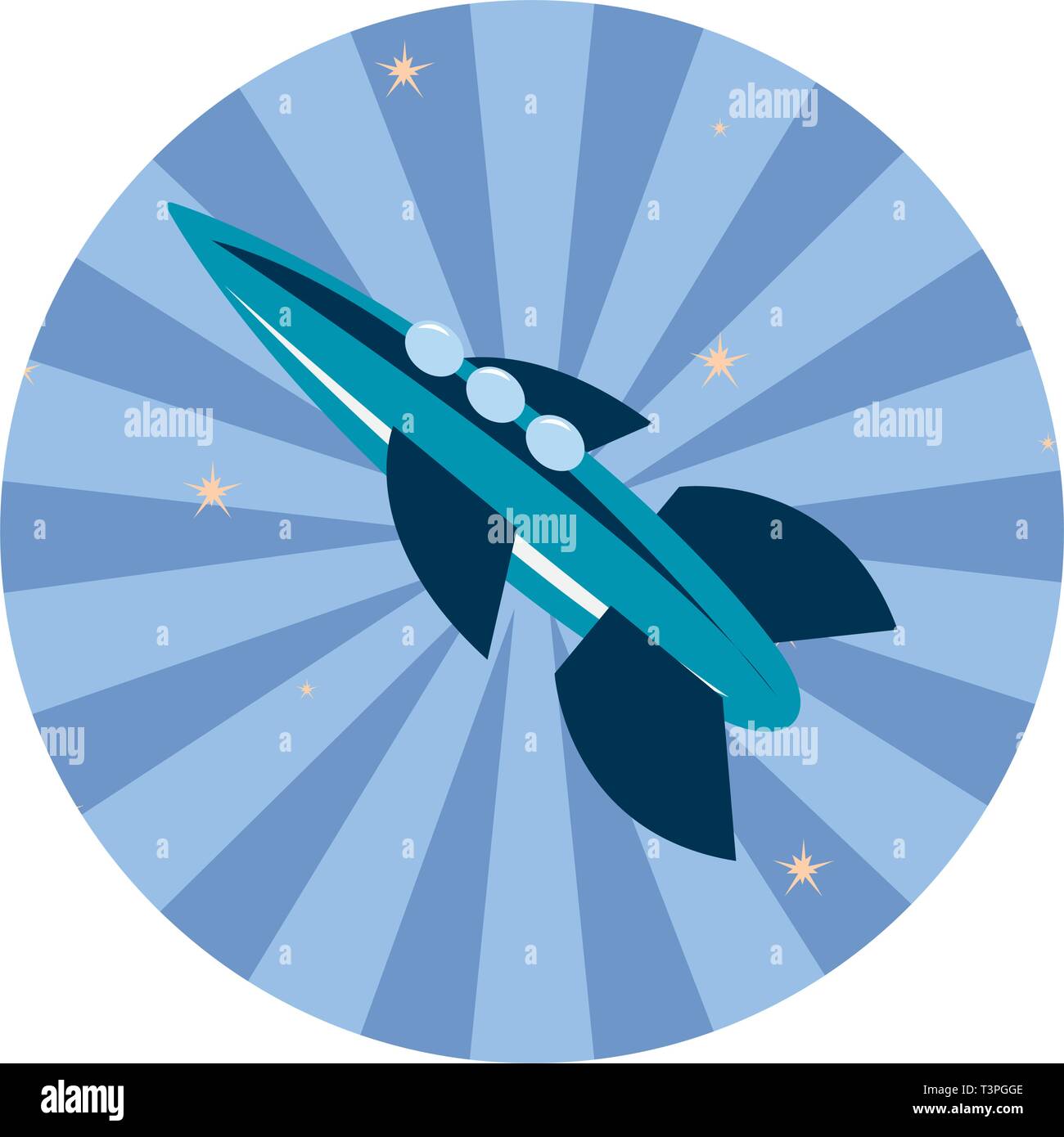 rocket spaceship galaxy stars cosmos vector illustration Stock Vector ...