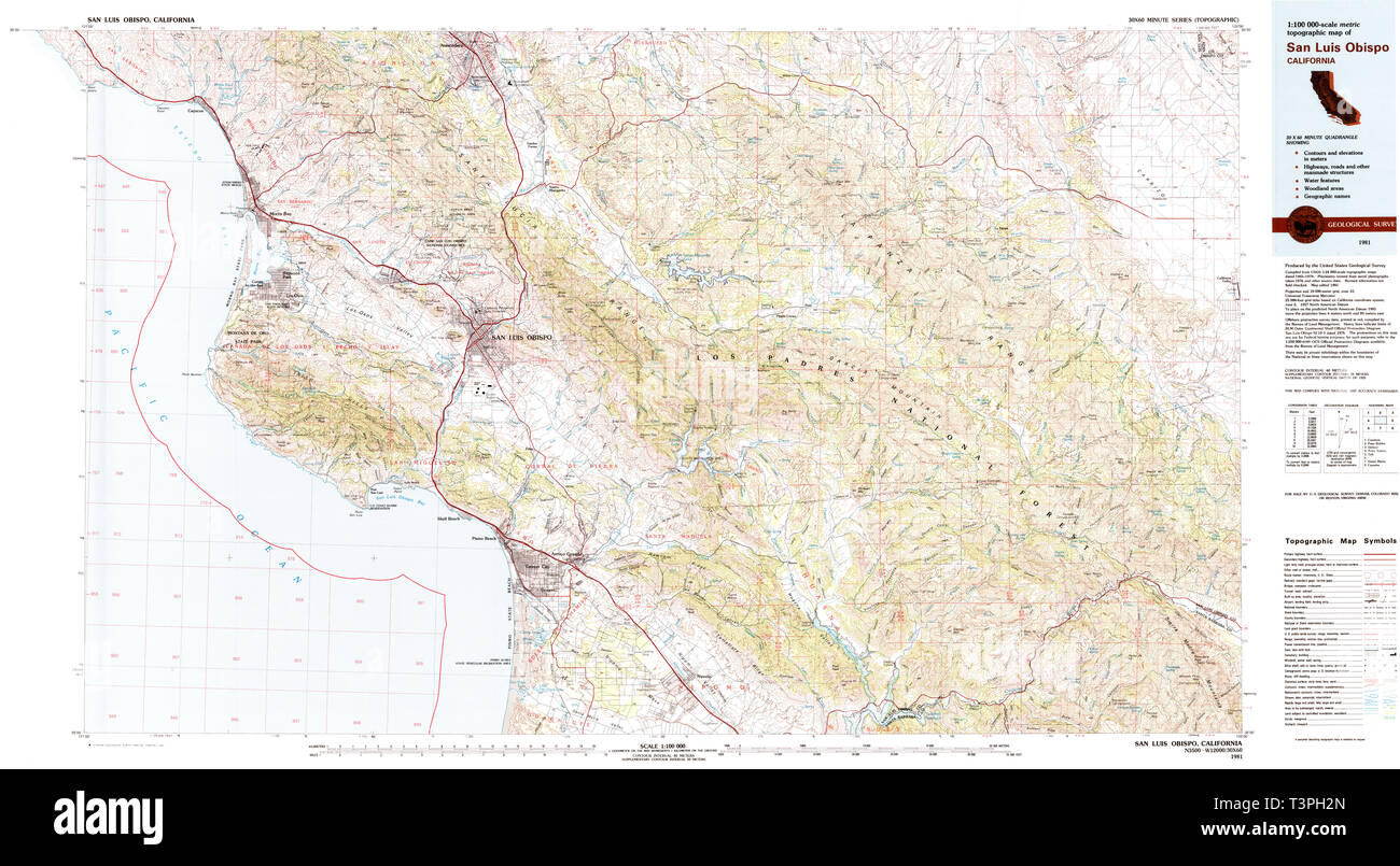 Map of san luis obispo hi-res stock photography and images - Alamy