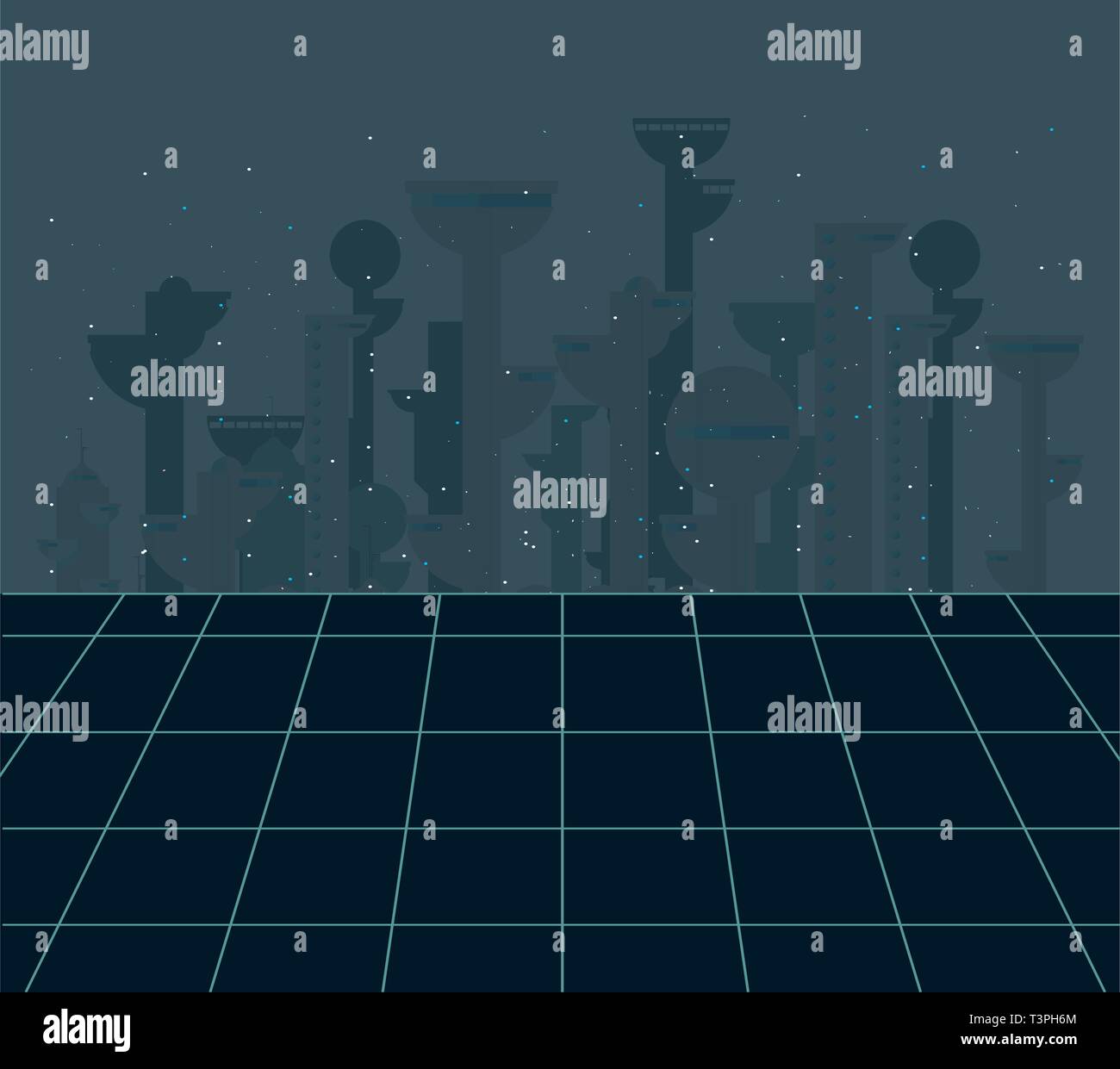 future building architecture city space vector illustration Stock ...