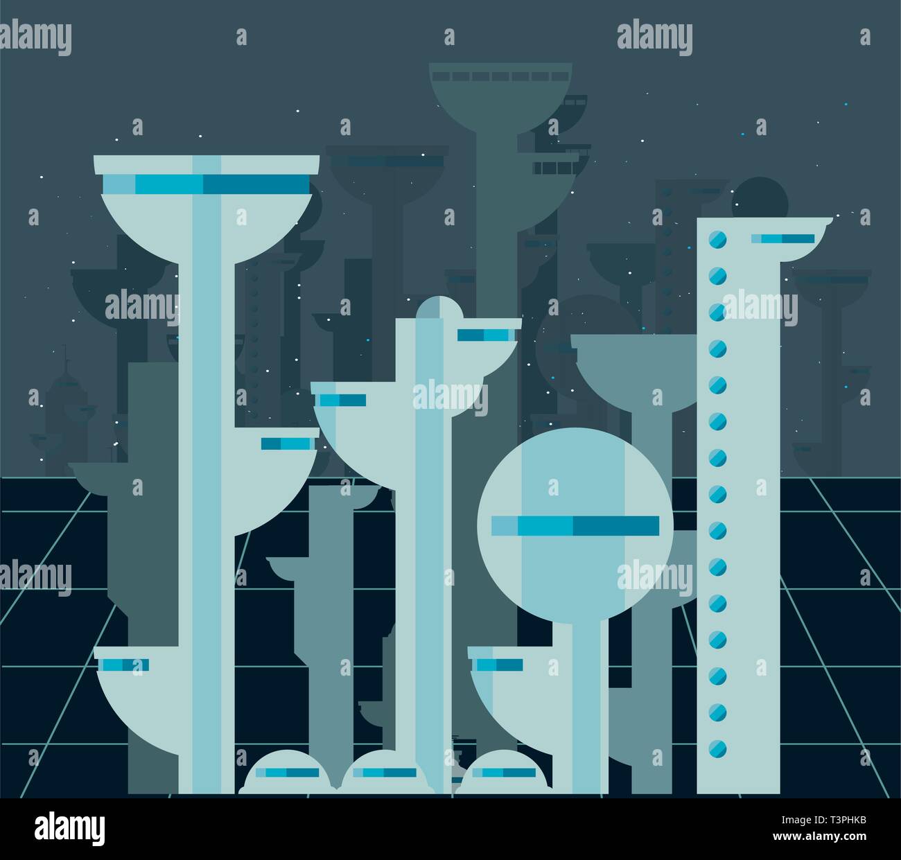 future building architecture city space vector illustration Stock ...