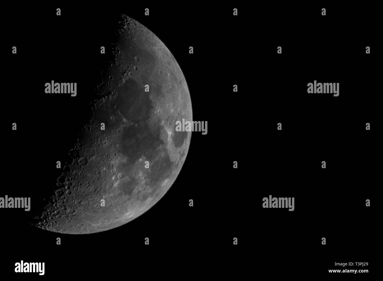 Close up moon picture featuring moon craters Stock Photo - Alamy