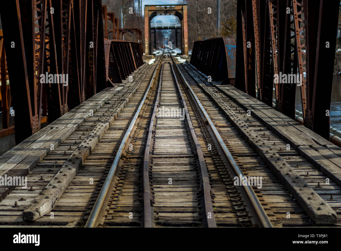 Close up details of train tracks Stock Photo - Alamy