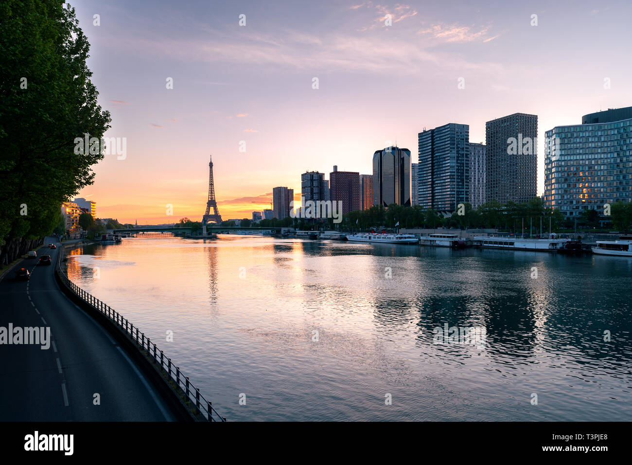 Paris skyline with Eiffel tower in background at Paris, France Stock ...
