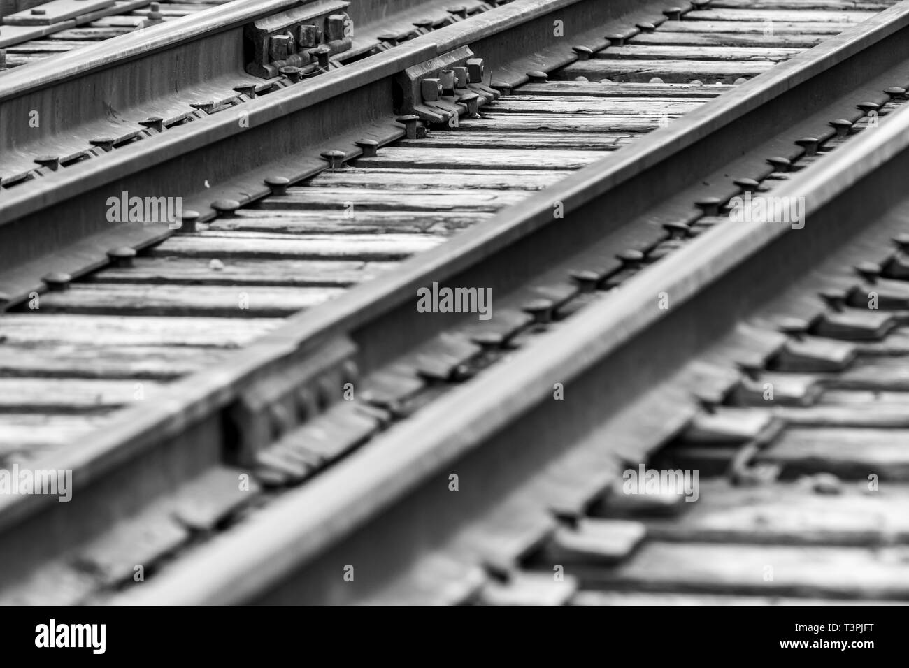 Train tracks up close hi-res stock photography and images - Alamy