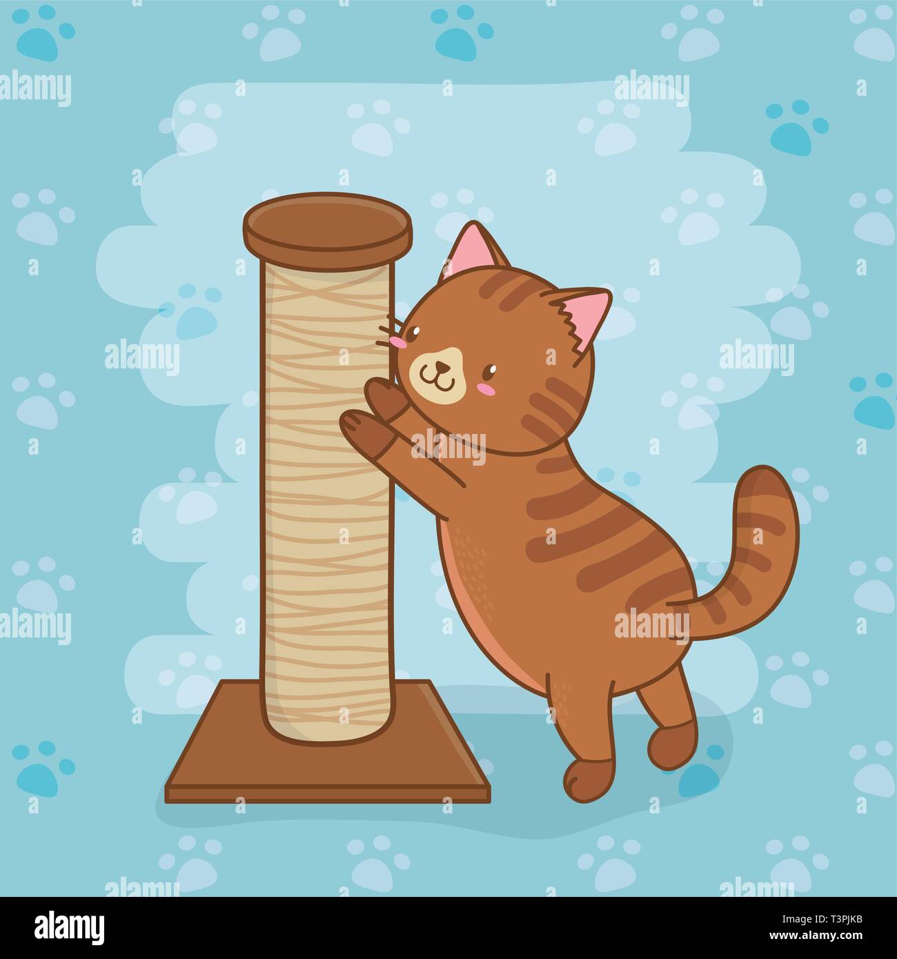 cute little kitty mascot character vector illustration design Stock ...