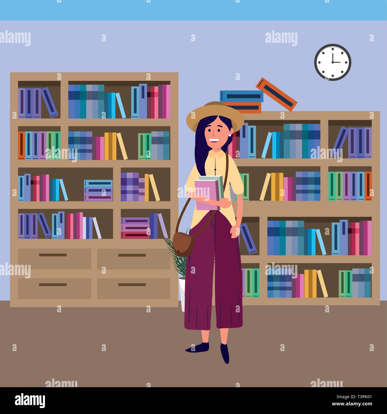 education university college student woman at classroom cartoon vector ...