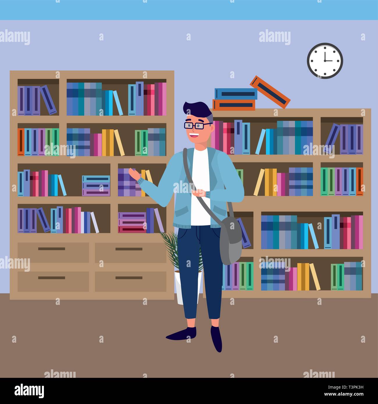 education university college man student at classroom cartoon vector ...