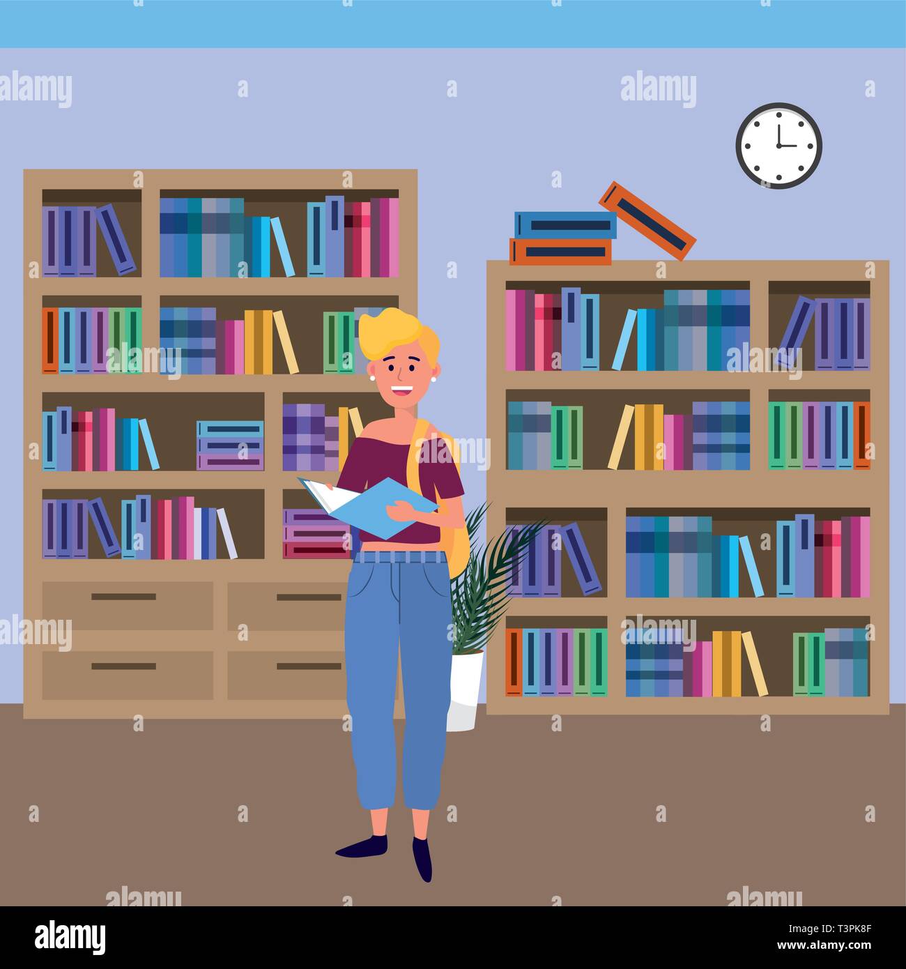 education university college student woman at classroom cartoon vector ...