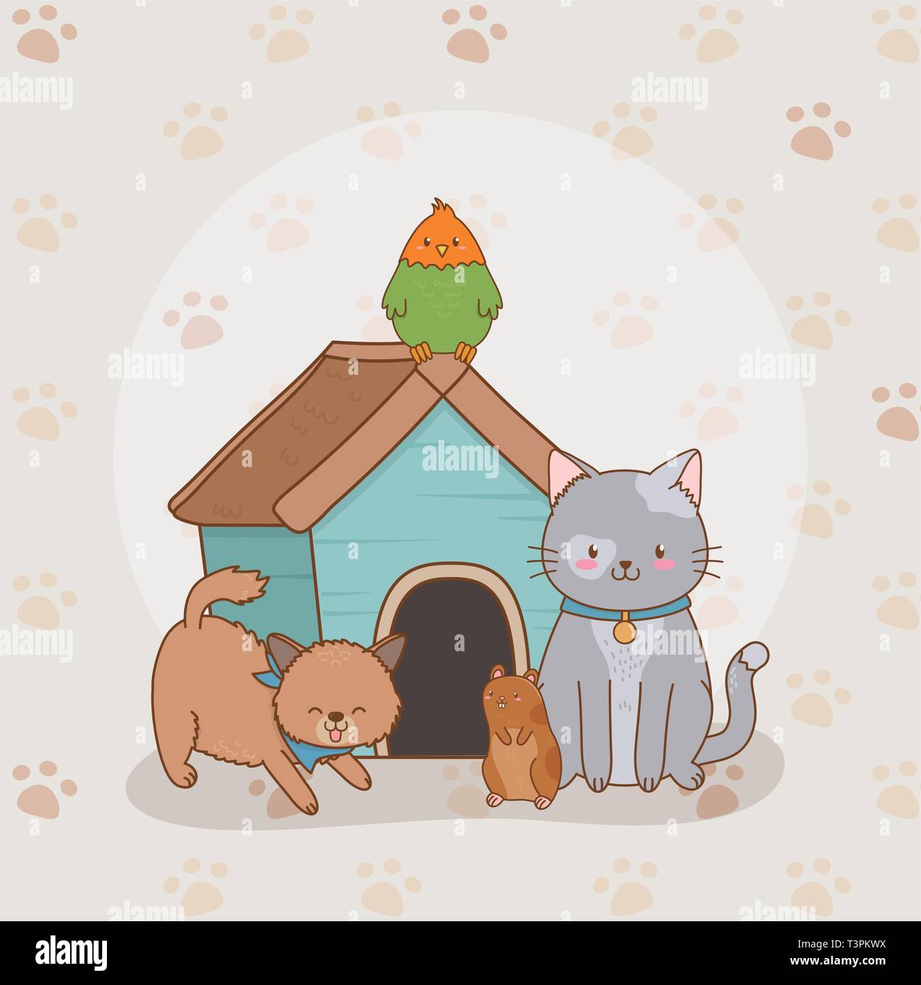 group of little mascots characters vector illustration design Stock ...