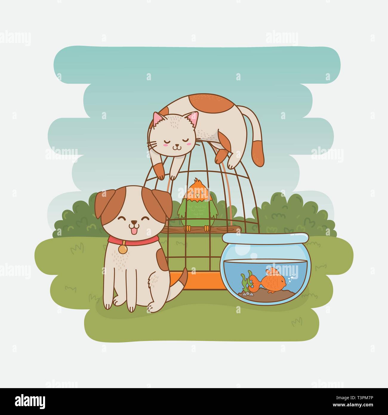 group of little mascots characters vector illustration design Stock ...