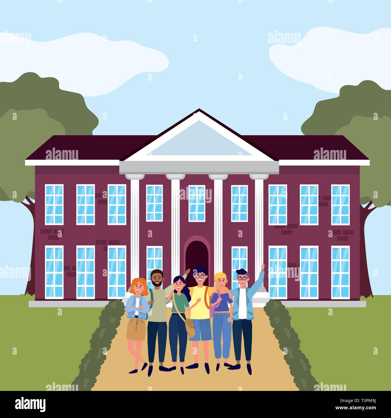 University Building Cartoon High Resolution Stock Photography and ...