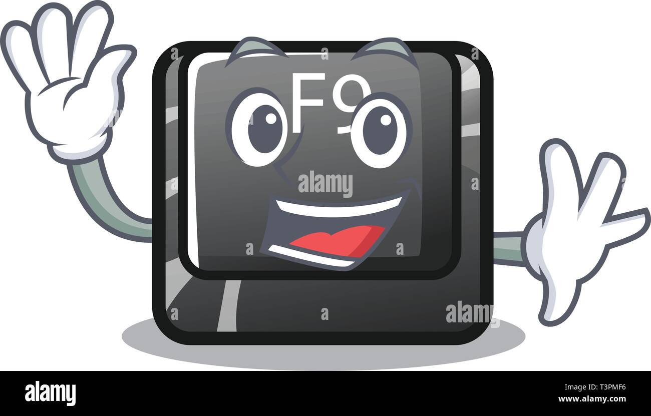 Waving F9 button installed on cartoon keyboard Stock Vector Image & Art ...