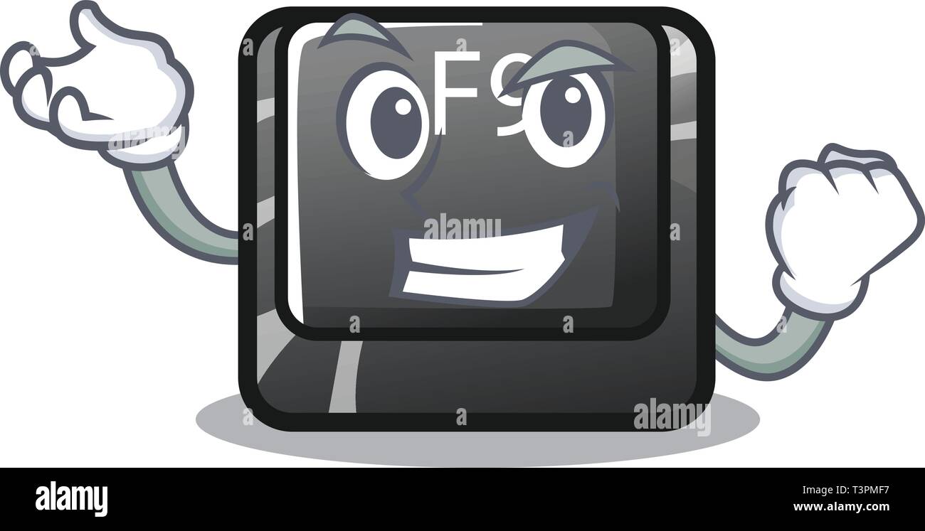 Successful F9 button installed on cartoon keyboard Stock Vector Image ...
