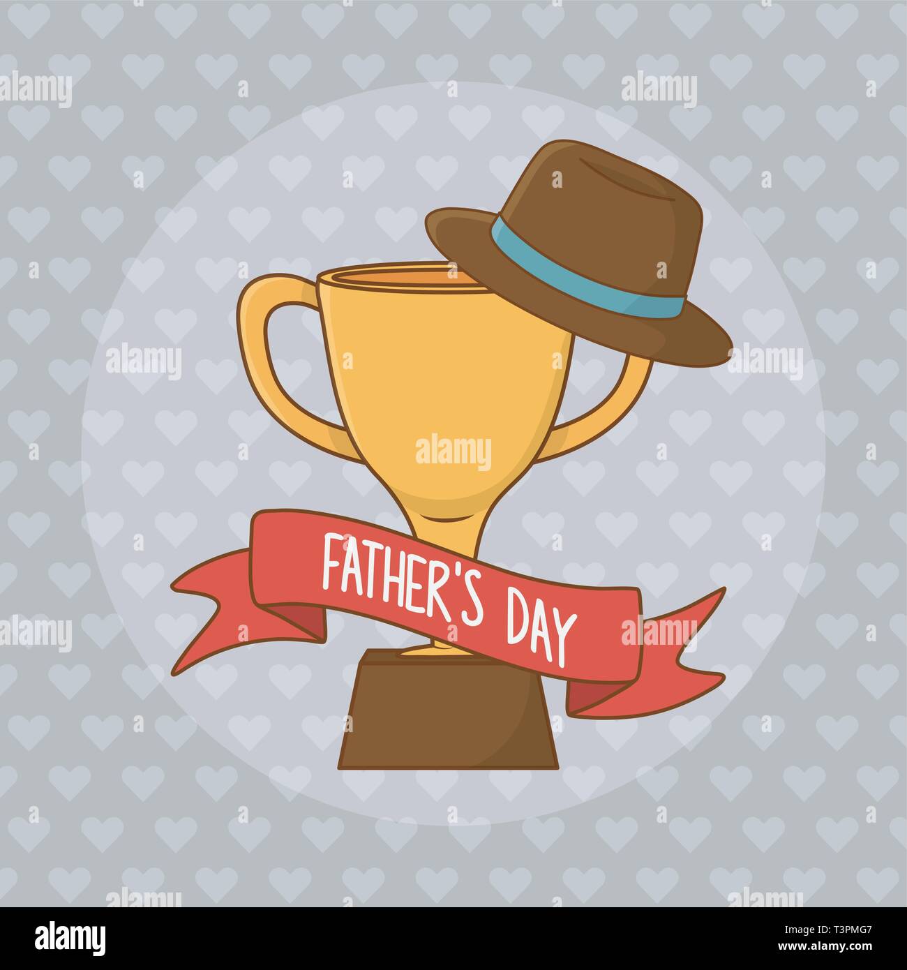 happy fathers day card with trophy cup vector illustration design Stock ...