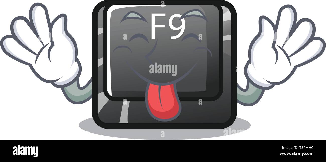 Tongue out button f9 on a cartoon computer Stock Vector Image & Art - Alamy