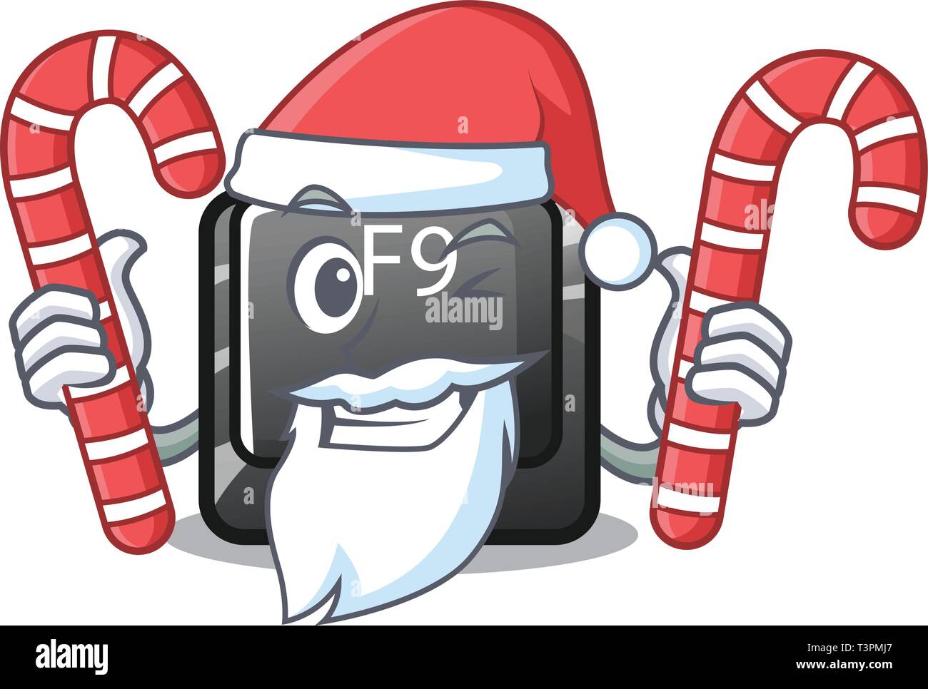 Santa with candy button f9 on a cartoon computer Stock Vector Image ...