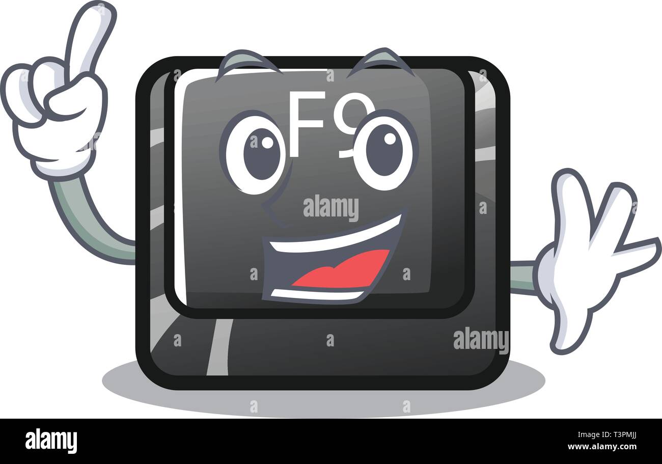 Finger button f9 on a cartoon computer Stock Vector Image & Art - Alamy