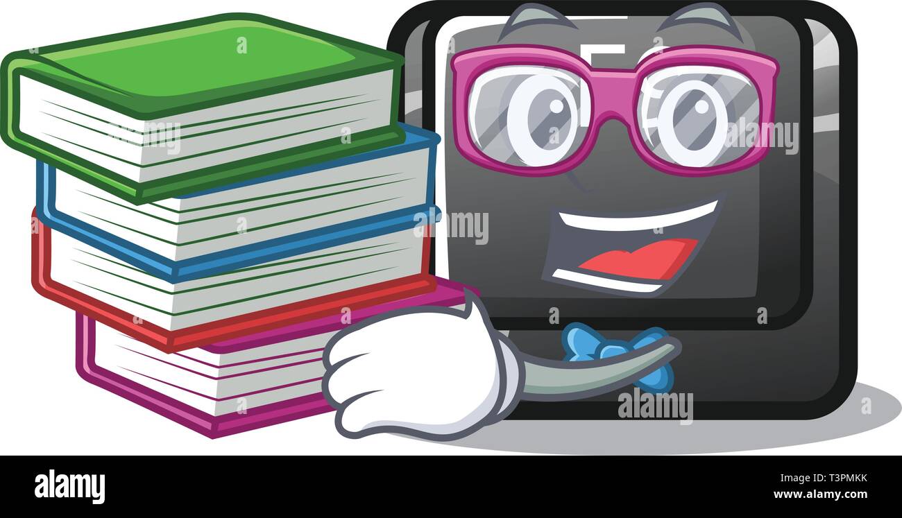 Student with book button f9 on a cartoon computer Stock Vector Image ...