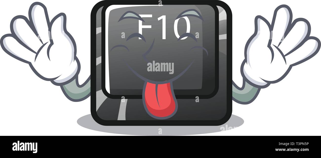 Tongue out f10 button installed on cartoon computer Stock Vector Image ...