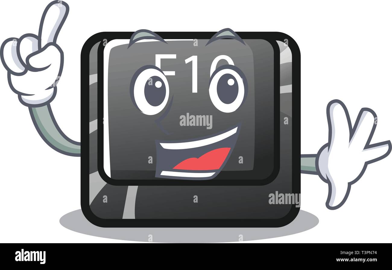 Finger f10 button installed on cartoon computer Stock Vector Image ...