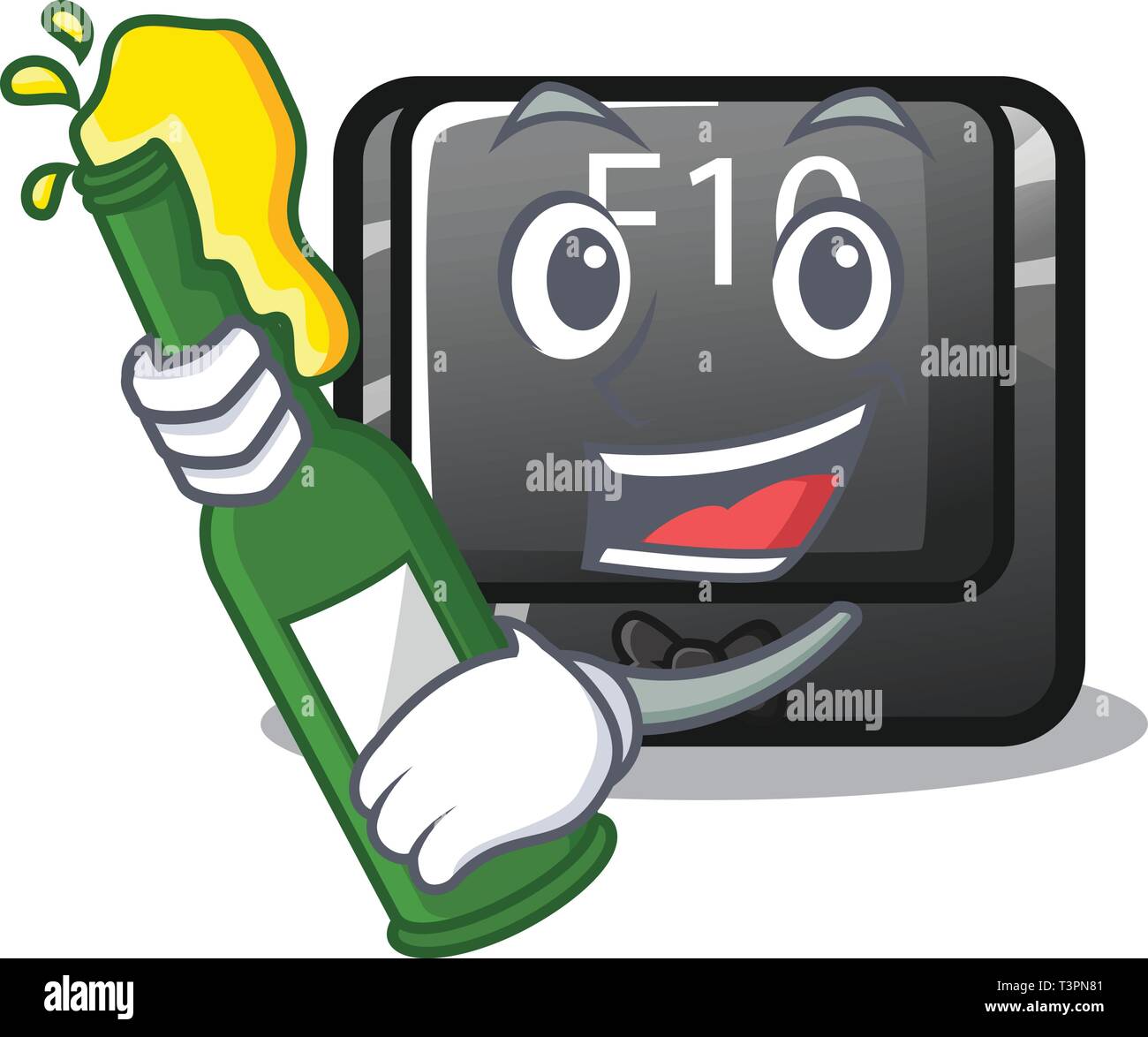 With beer f10 button installed on cartoon computer Stock Vector Image ...