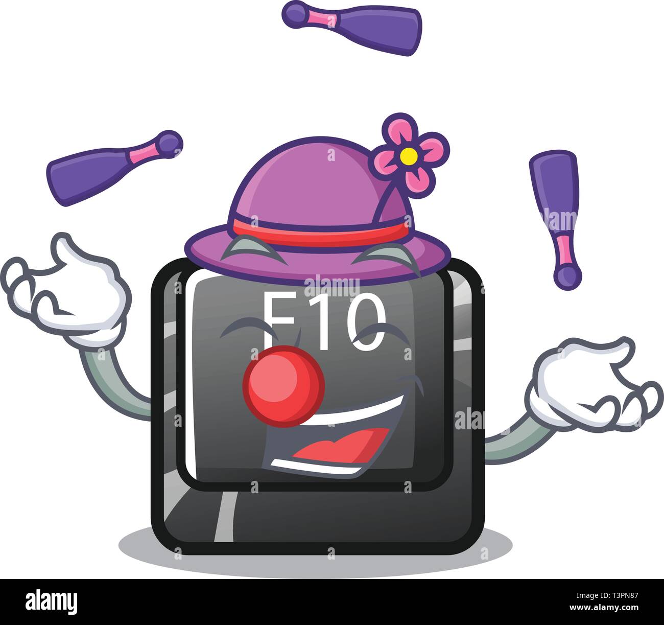 Juggling f10 button installed on cartoon computer Stock Vector Image ...
