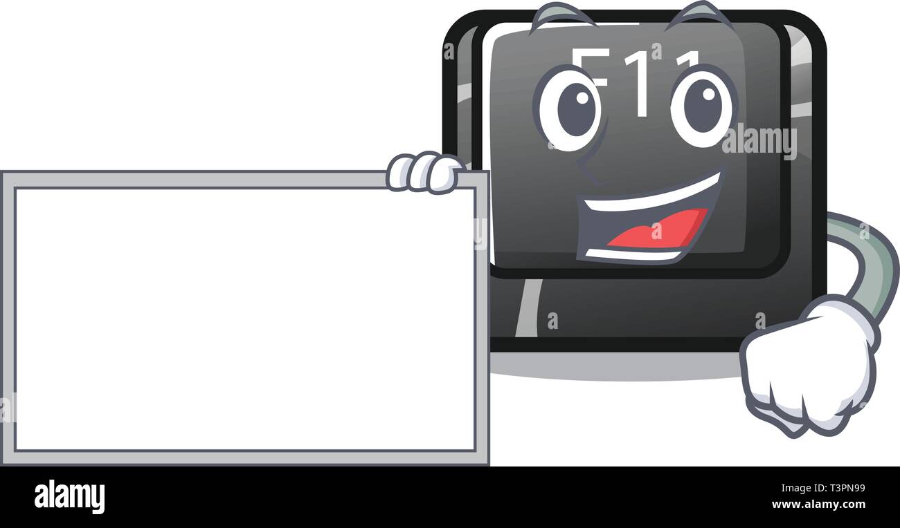 With board f11 button installed on mascot keyboard Stock Vector Image ...