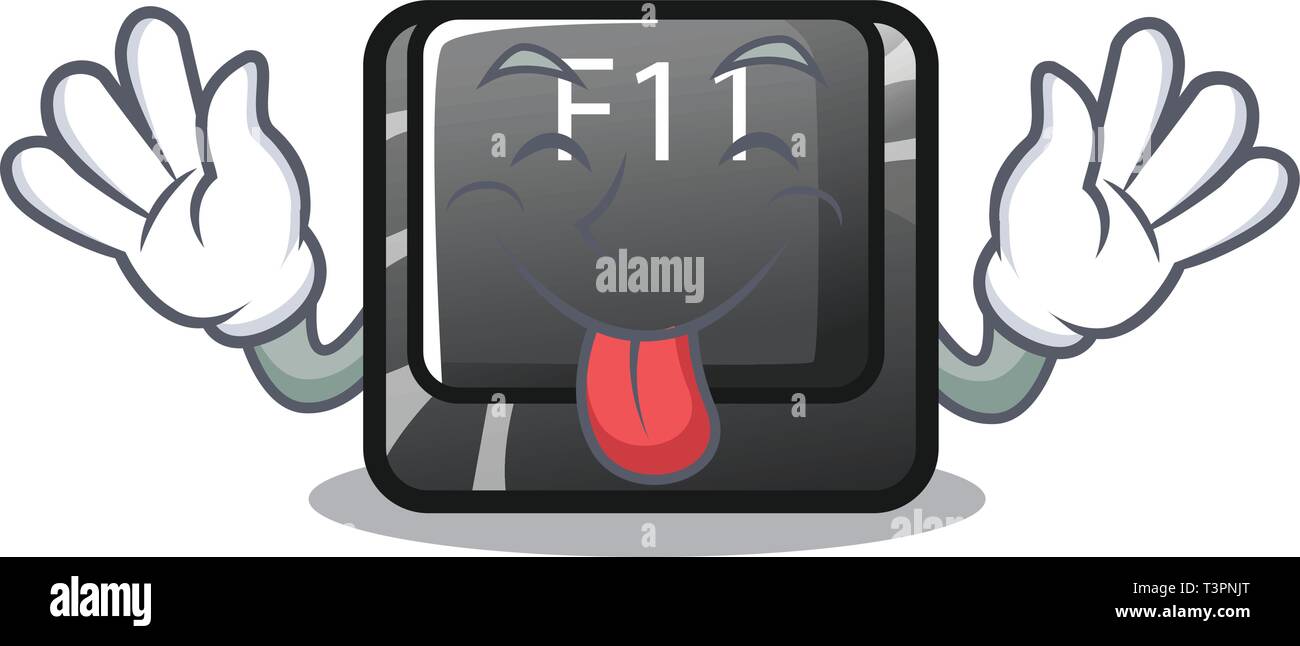 Tongue out button f11 on a cartoon computer Stock Vector Image & Art ...