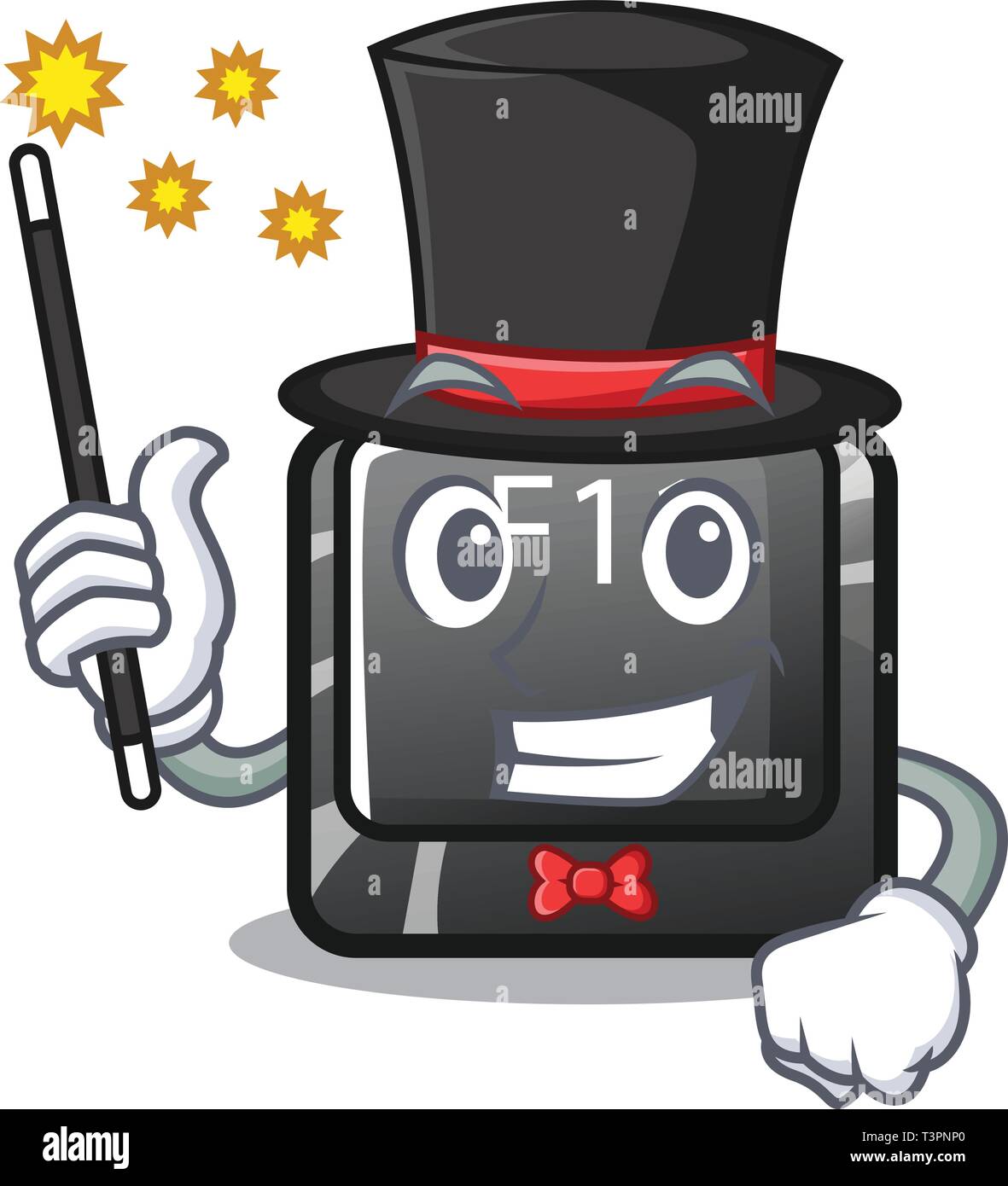 Magician button f11 on a cartoon computer Stock Vector Image & Art - Alamy