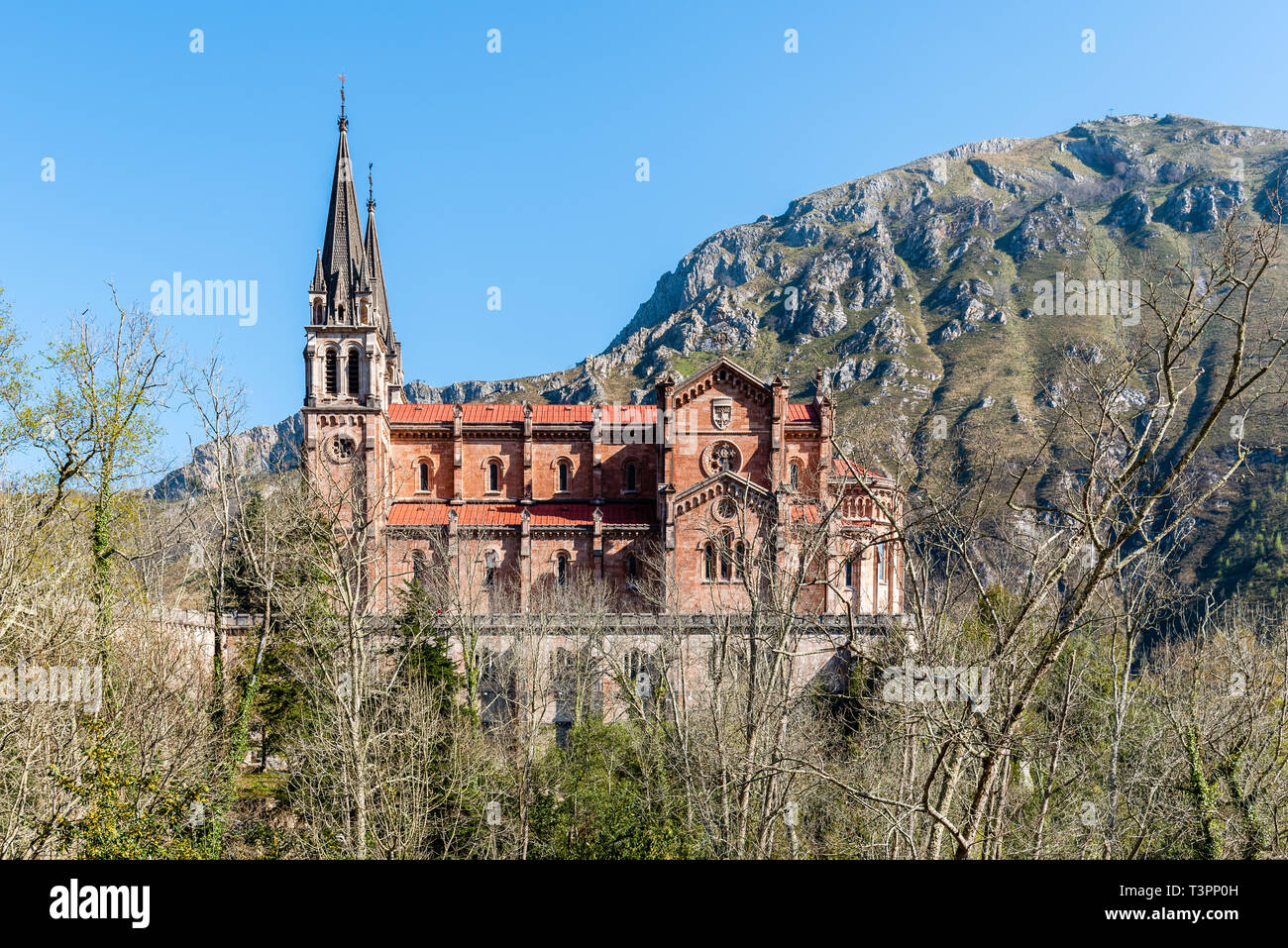 Covadonga, Spain - March 31, 2019: Basilica of Covadonga. The Sanctuary ...